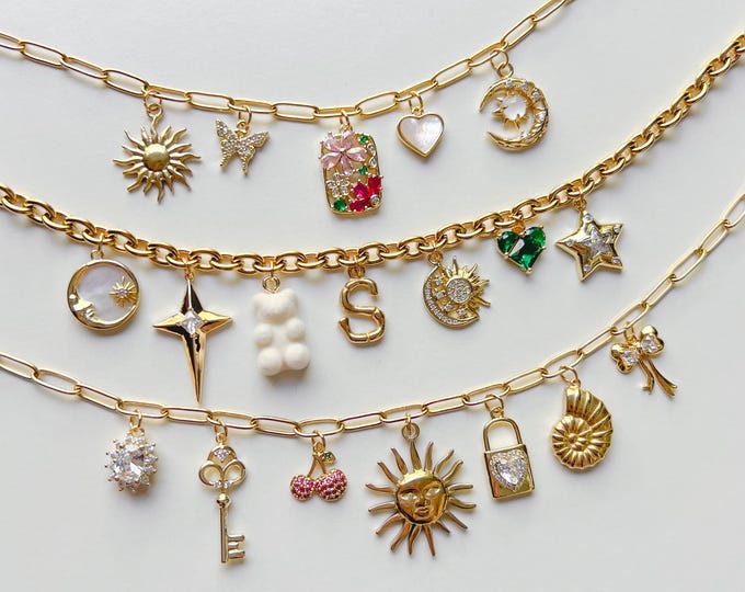 Custom Charm Necklace, Pick Your Charms, Make Your Necklace, Multi ...