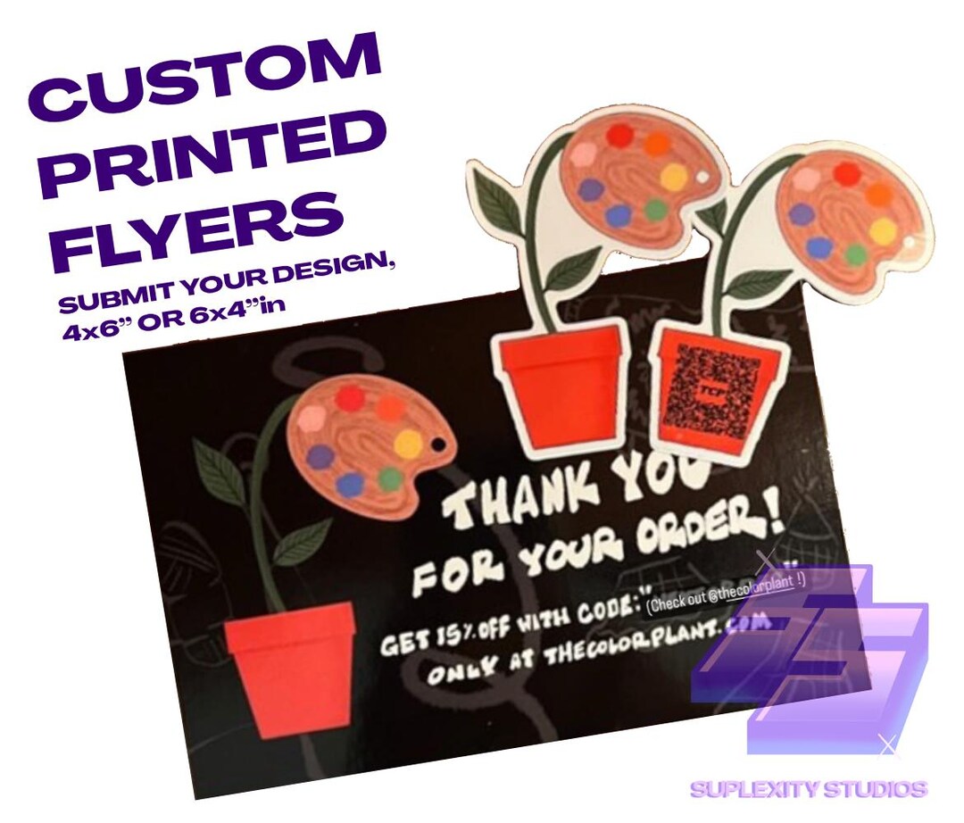 Custom Printed Glossy Flyers, Full Color, 4x6" - Etsy