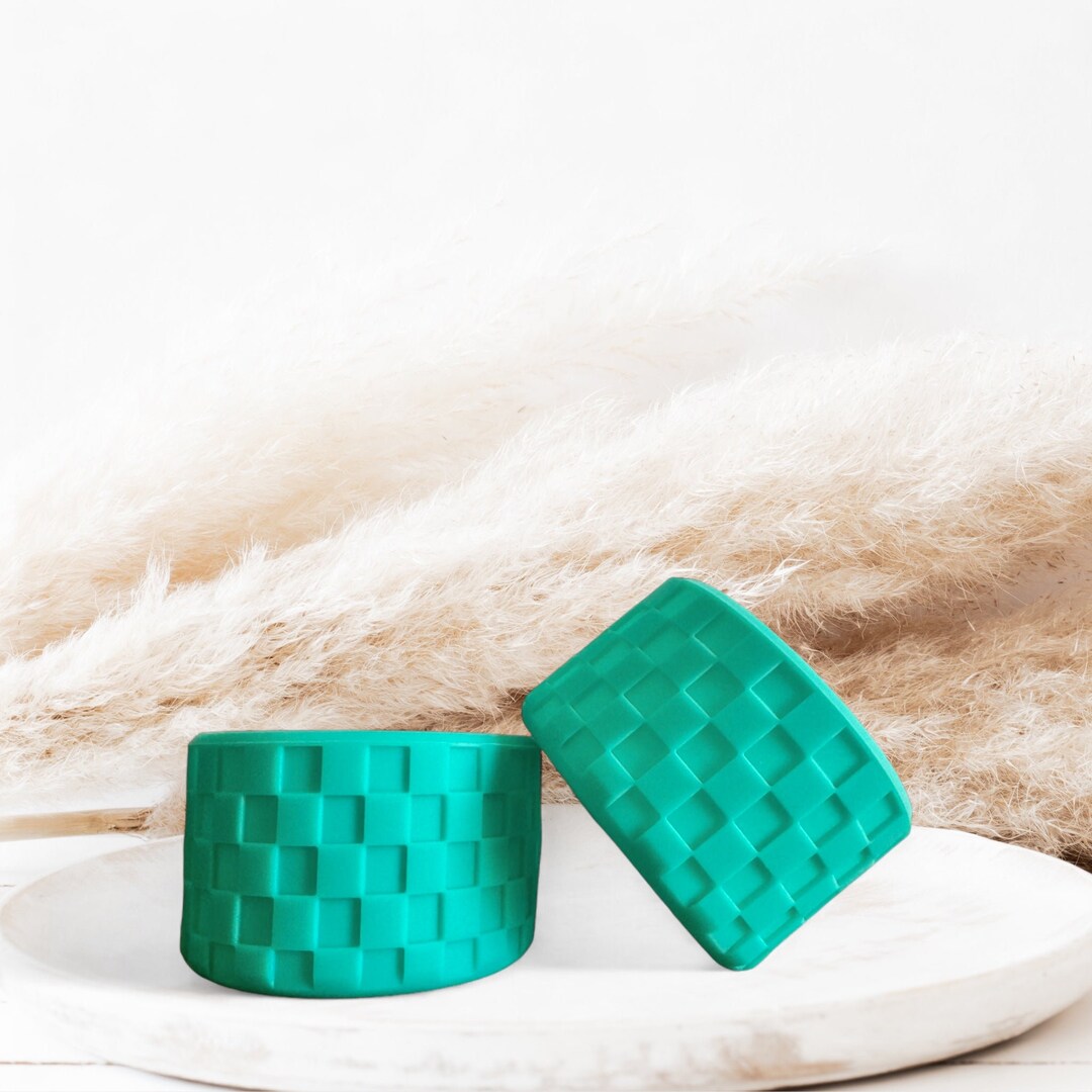 Teal Checkers Silicone Tumbler Boot - Etsy