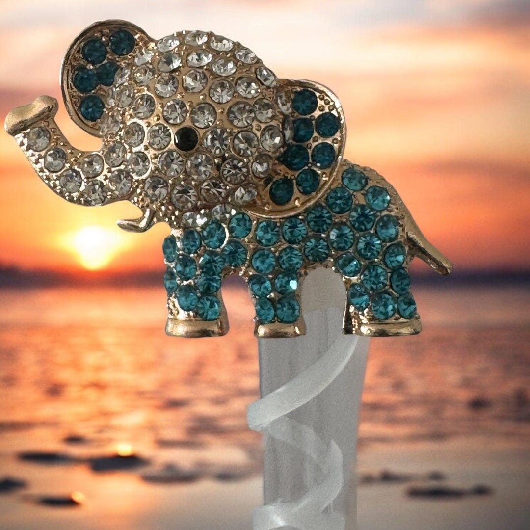 Baby Elephant Deluxe Straw Topper 10mm - Etsy
