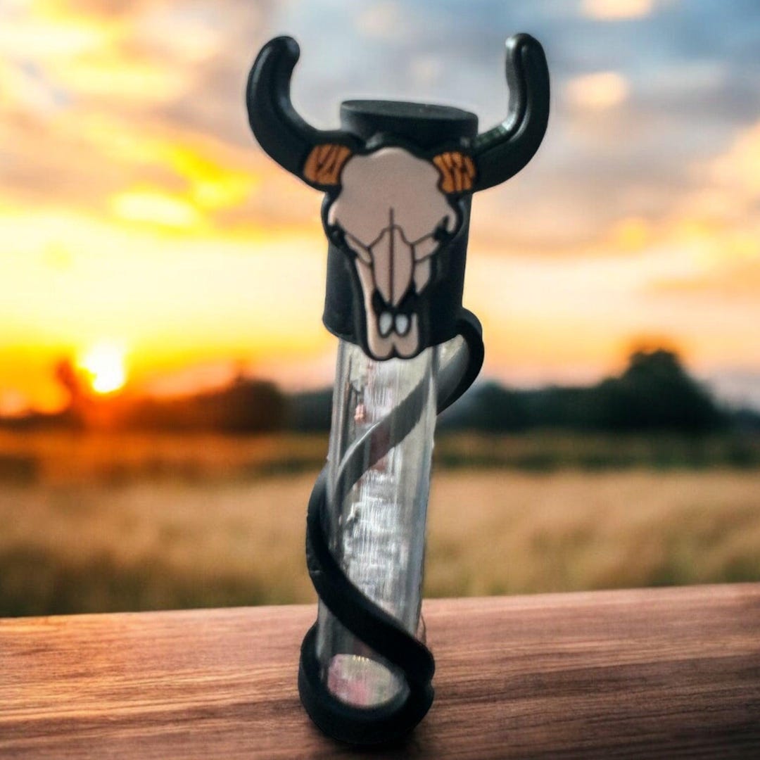 Mess With a Bull.. Straw Topper 10mm - Etsy