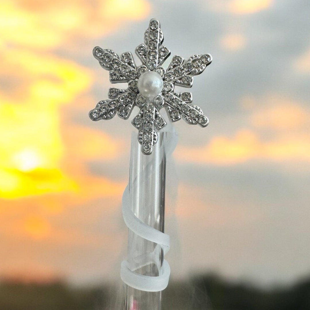 Pearl Snowflake Straw Topper 10mm - Etsy