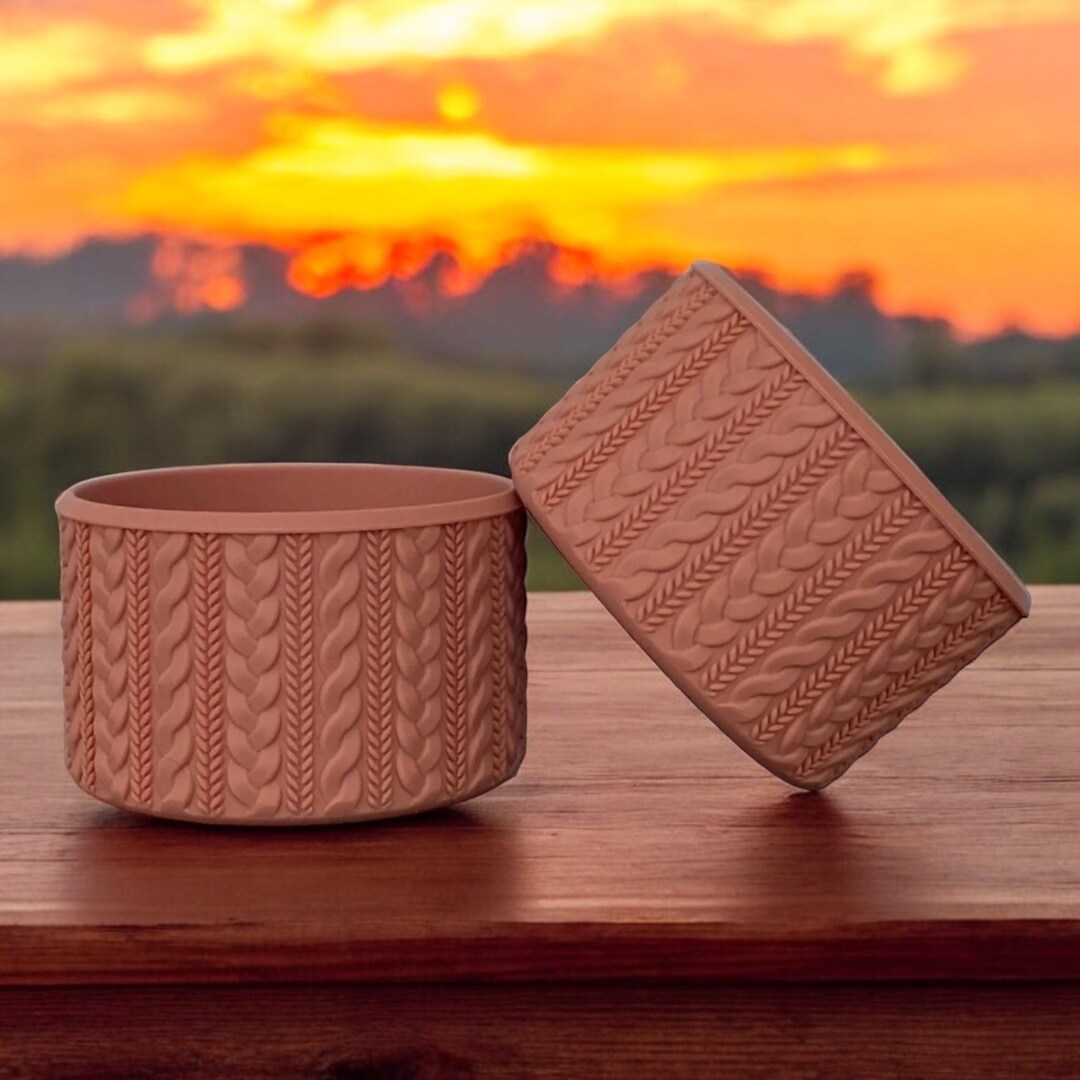 Terracotta Cable Knit Silicone Tumbler Boot - Etsy