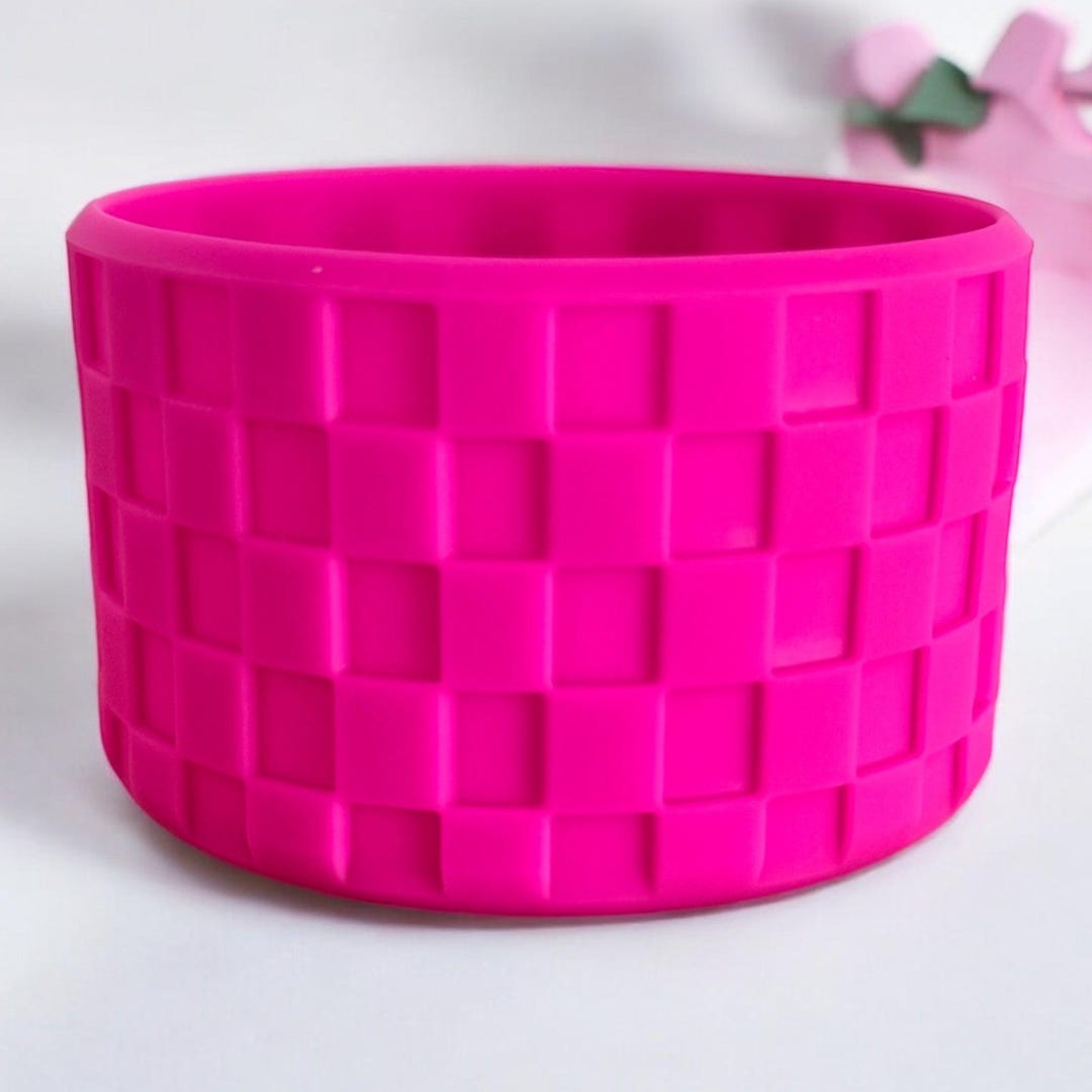 Hot Pink Checkers | Silicone Tumbler Boot - Etsy