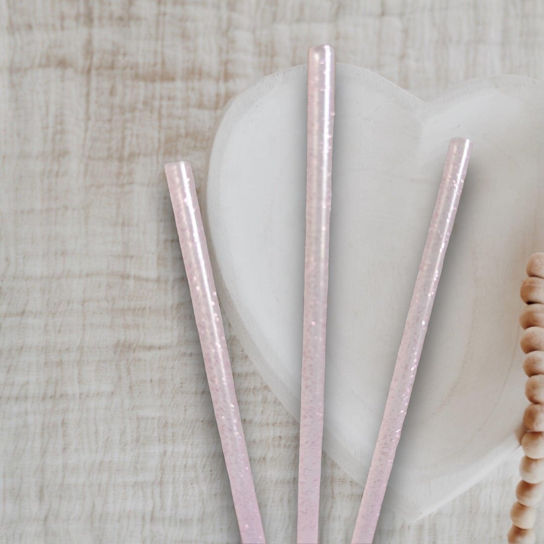 Light Pink Glitter Straw 40oz Tumbler Wide Fit - Etsy