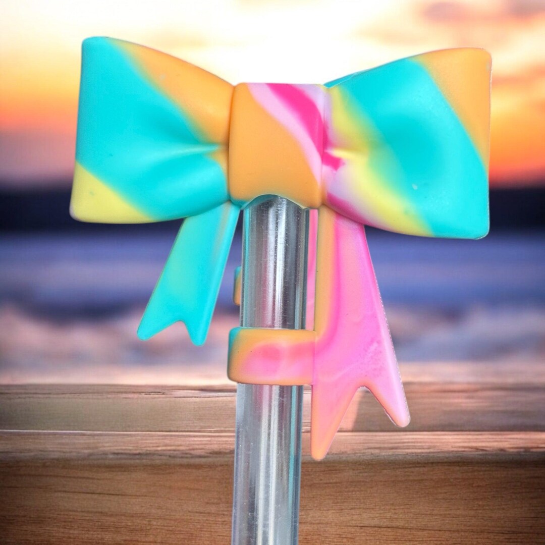 3D Summer Splash Bow | Straw Topper 10mm - Etsy