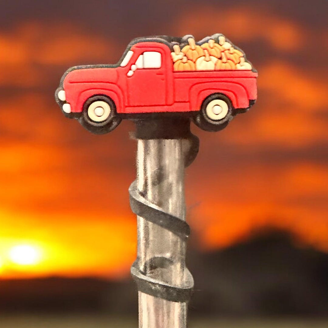 Red Truck Straw Topper 10mm - Etsy