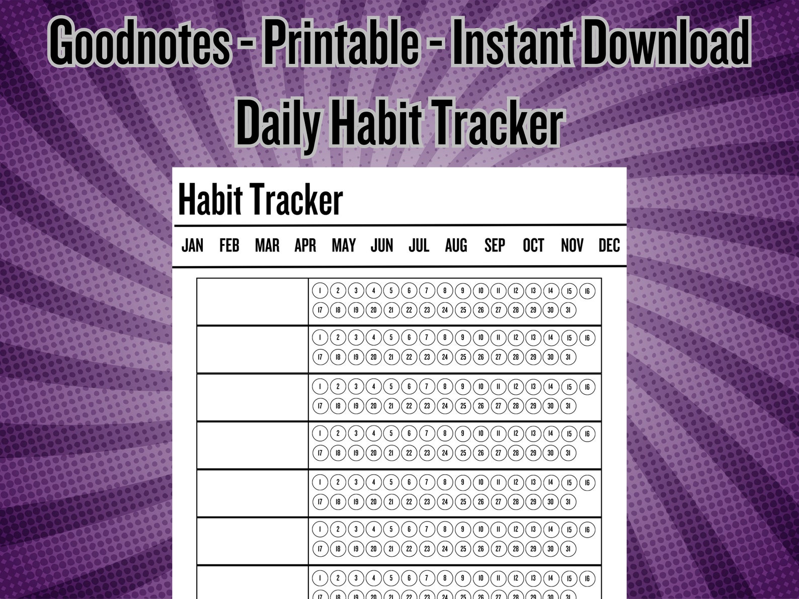 Minimalistic Daily Habit Tracker Printable/everyday Habit Tracker ...