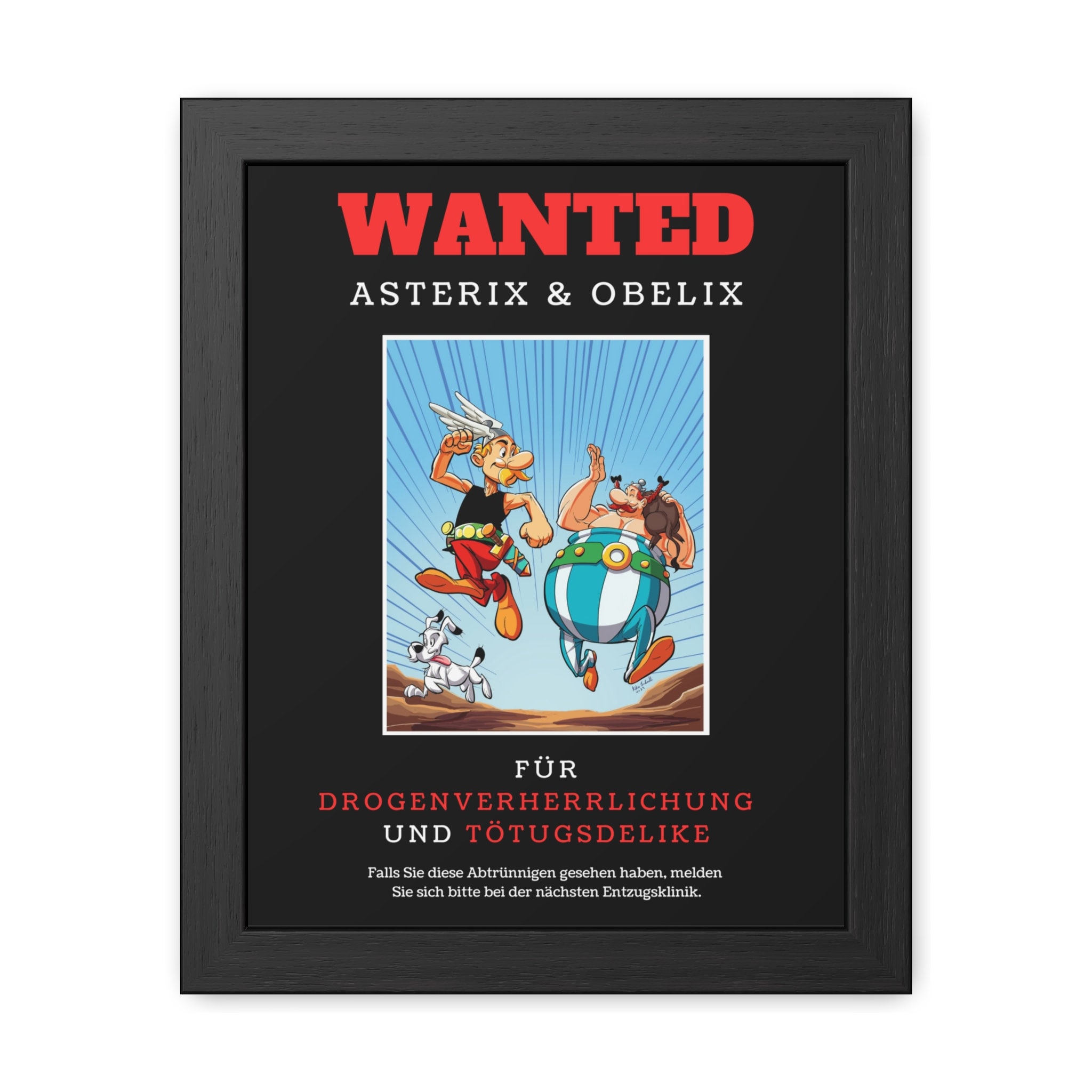 Poster Funny Mural Asterix and Obelix Wall Decoration Portrait Funny ...