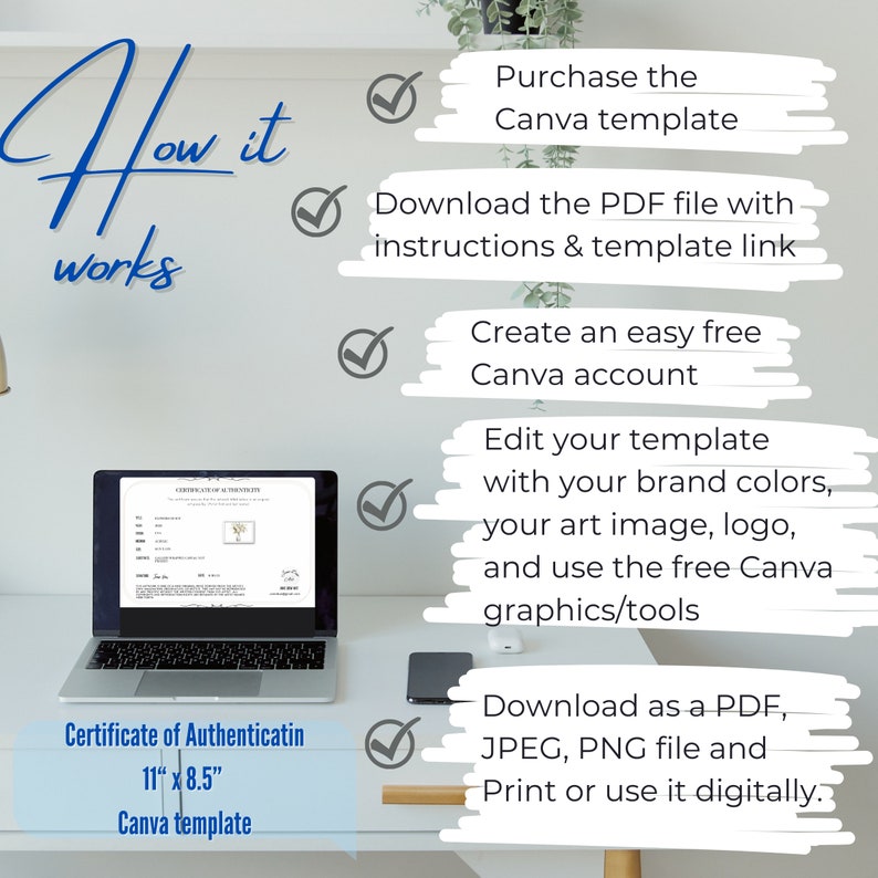Certificate of Authentication Series Template Editable Art - Etsy