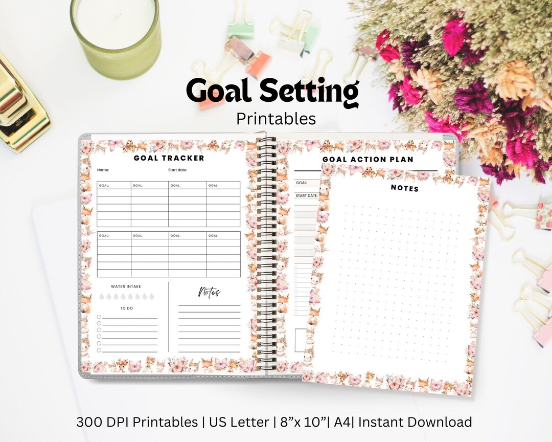 Printable Goal Tracker, Action Plan Worksheet, Notes Page for Artists ...