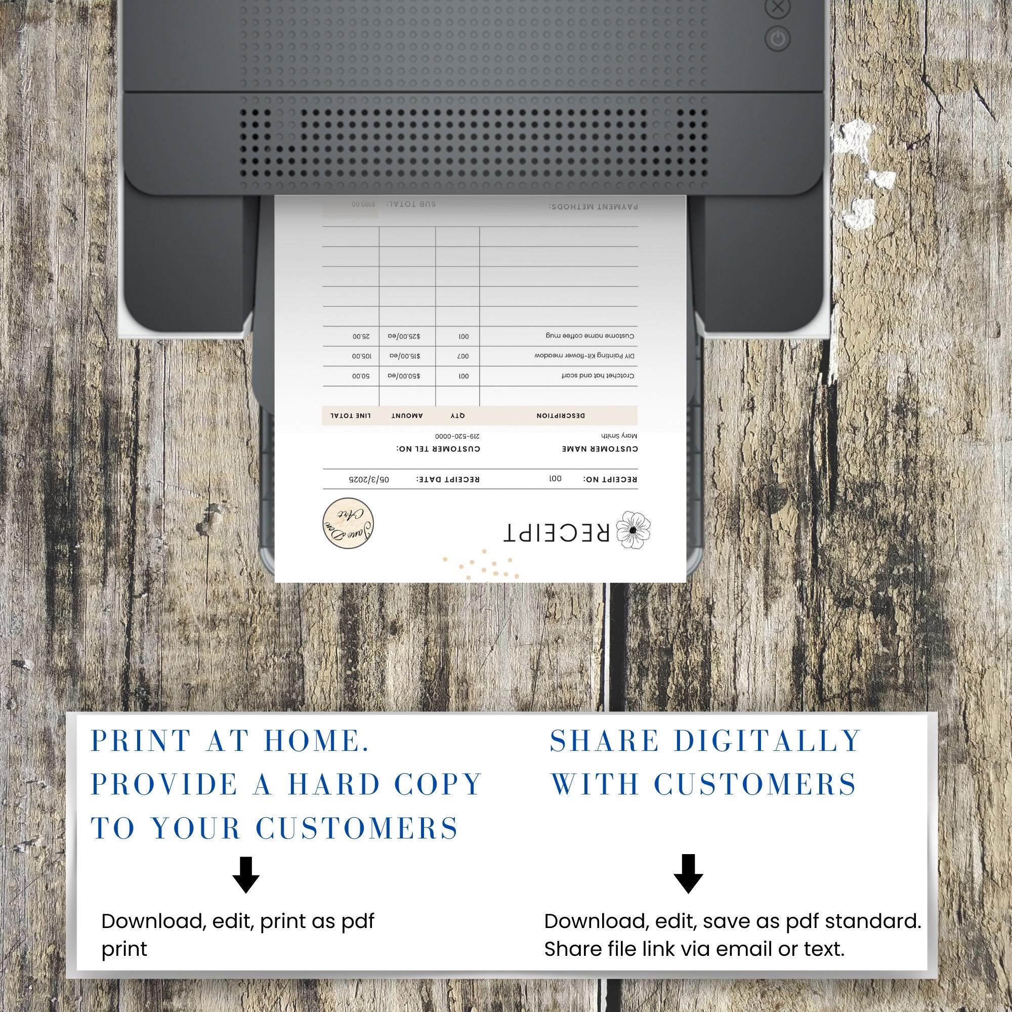 Minimalist Style Art/craft Receipt Template Canva,editable Invoice ...