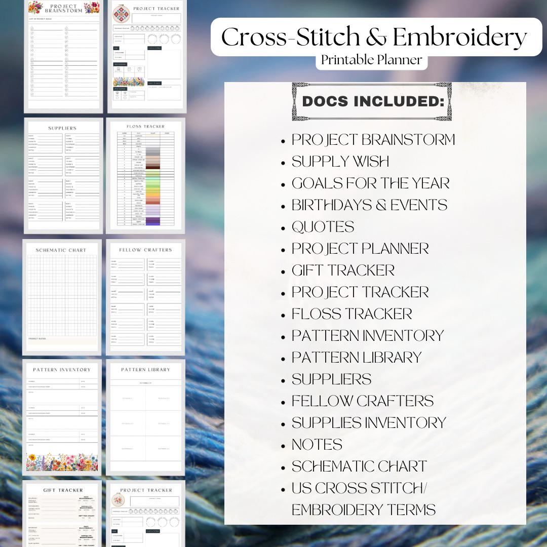 Cross-stitch & Embroidery Printable Project Planner|craft Digital ...