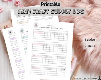 Art Supply Tracker, Inventory List, Printable PDF - Etsy