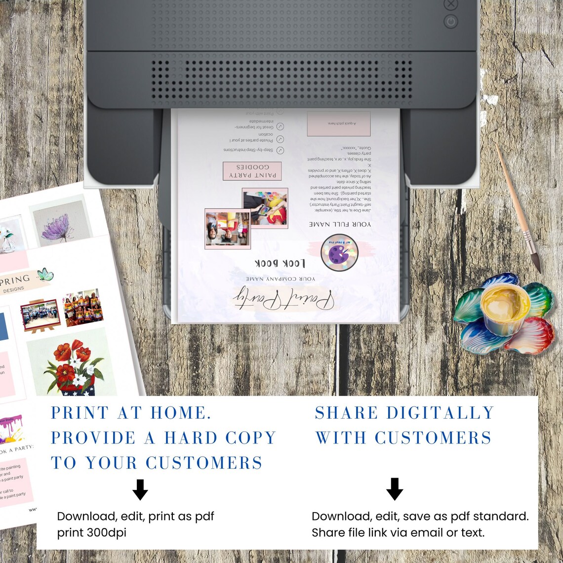 DIY Paint Party Look Book Template for Art Instructors, Sip & Paint ...