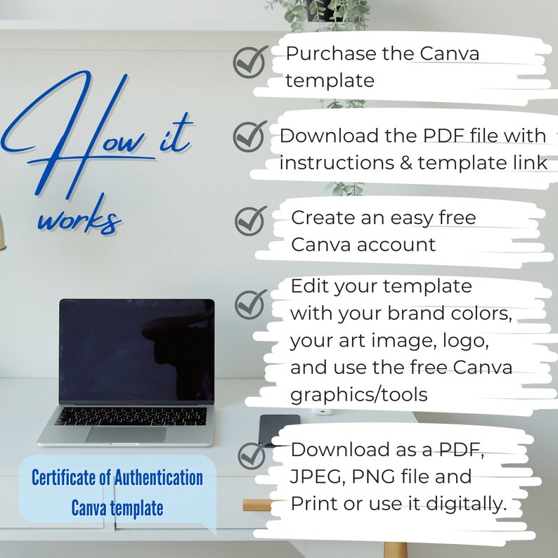 Wall Art Certificate of Authentication Canva Template, Editable Printable Art Series Certificate ...
