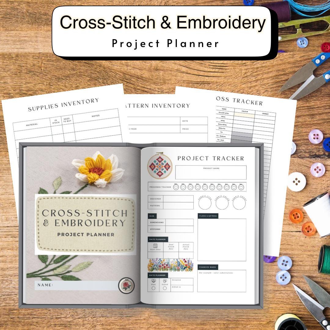 Cross-stitch & Embroidery Printable Project Planner|craft Digital ...
