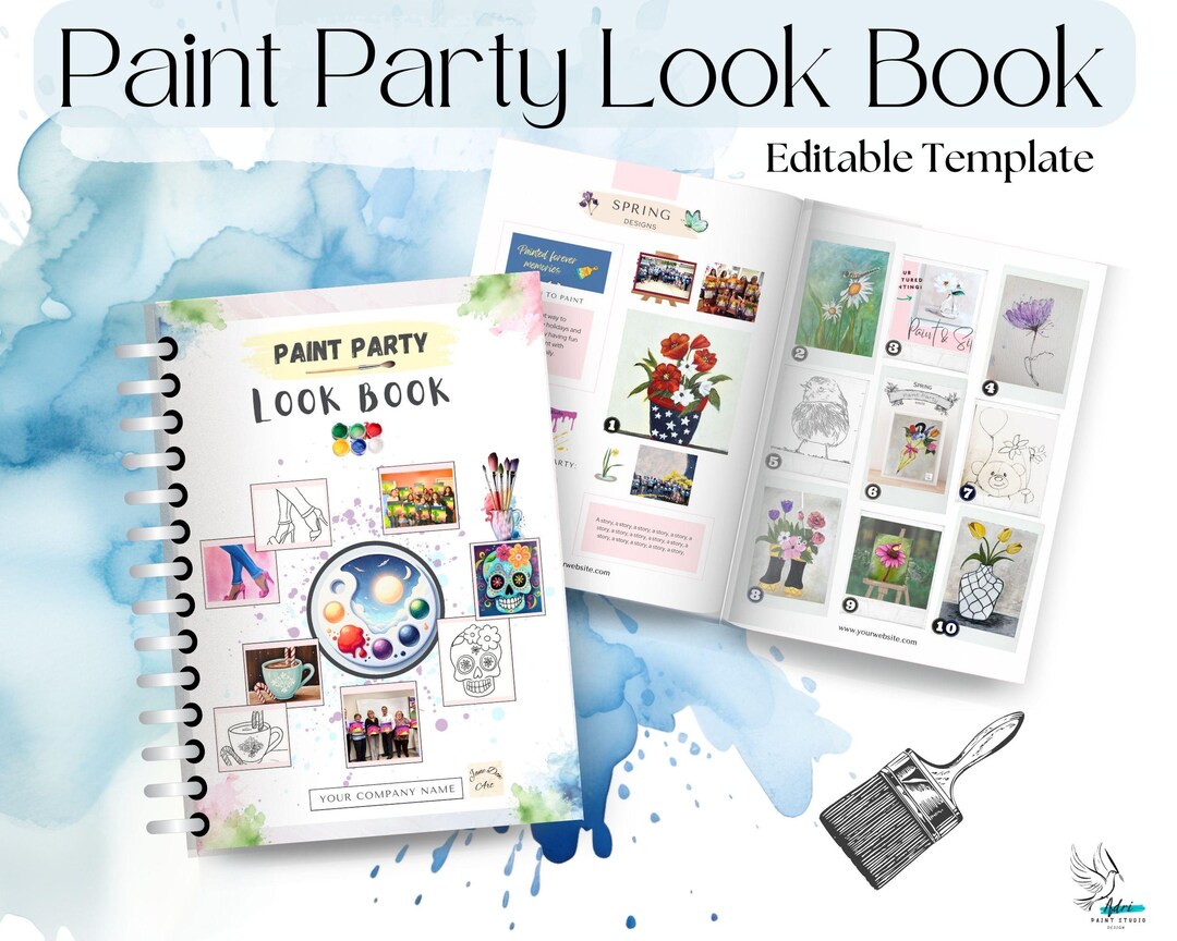 Paint Party Look Book Template: Art Instructor Marketing Catalog (canva ...