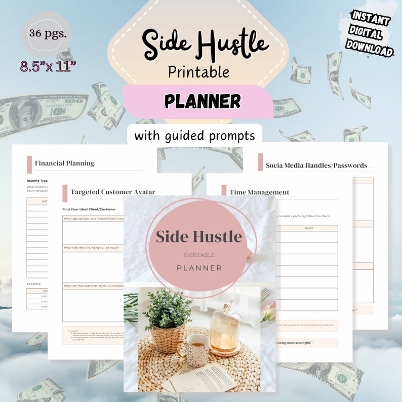Side Hustle Printable Planner | Printable Business Planner | Time ...