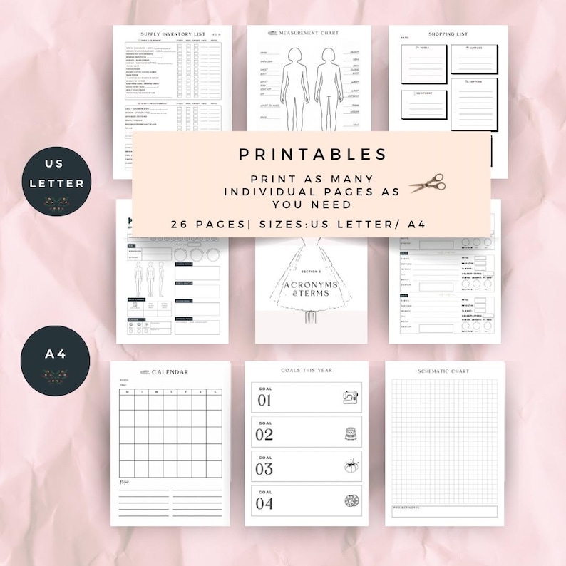 Seamstress Printable Planner, Sewing Project Tracker (digital Download ...