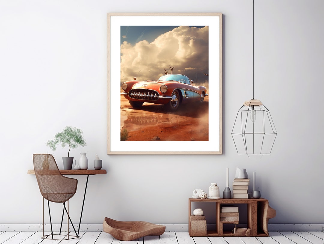 Vintage Desert Dust: Hyper-realistic Old Car in Dusty Landscape ...
