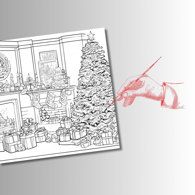 Christmas Coloring Book for Kids: 8 Festive Printable Pages (PDF) - Etsy