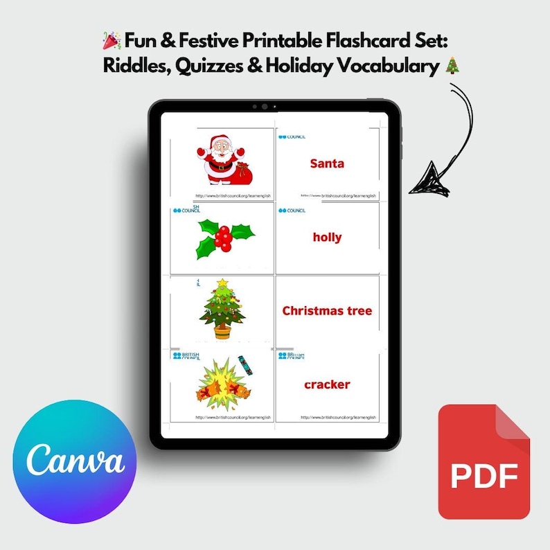 Fun & Festive Printable Flashcard Set, Riddles, Quizzes and Holiday ...