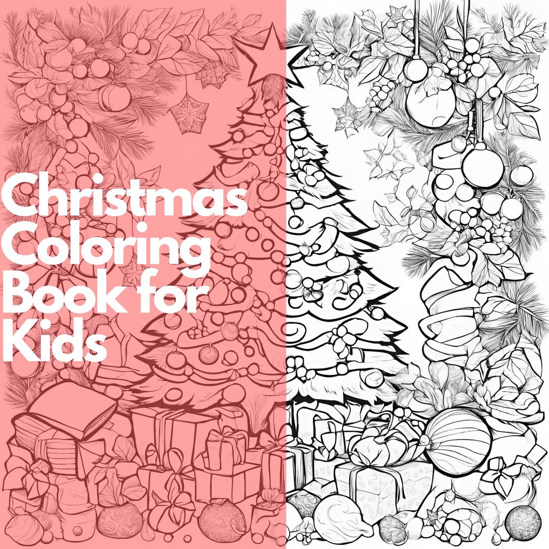 Christmas Coloring Book for Kids: 8 Festive Printable Pages (PDF) - Etsy