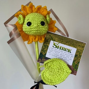Crochet Handmade Sunflower Shrek - Etsy