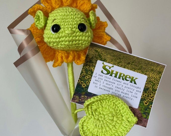 Crochet Handmade Sunflower Shrek - Etsy