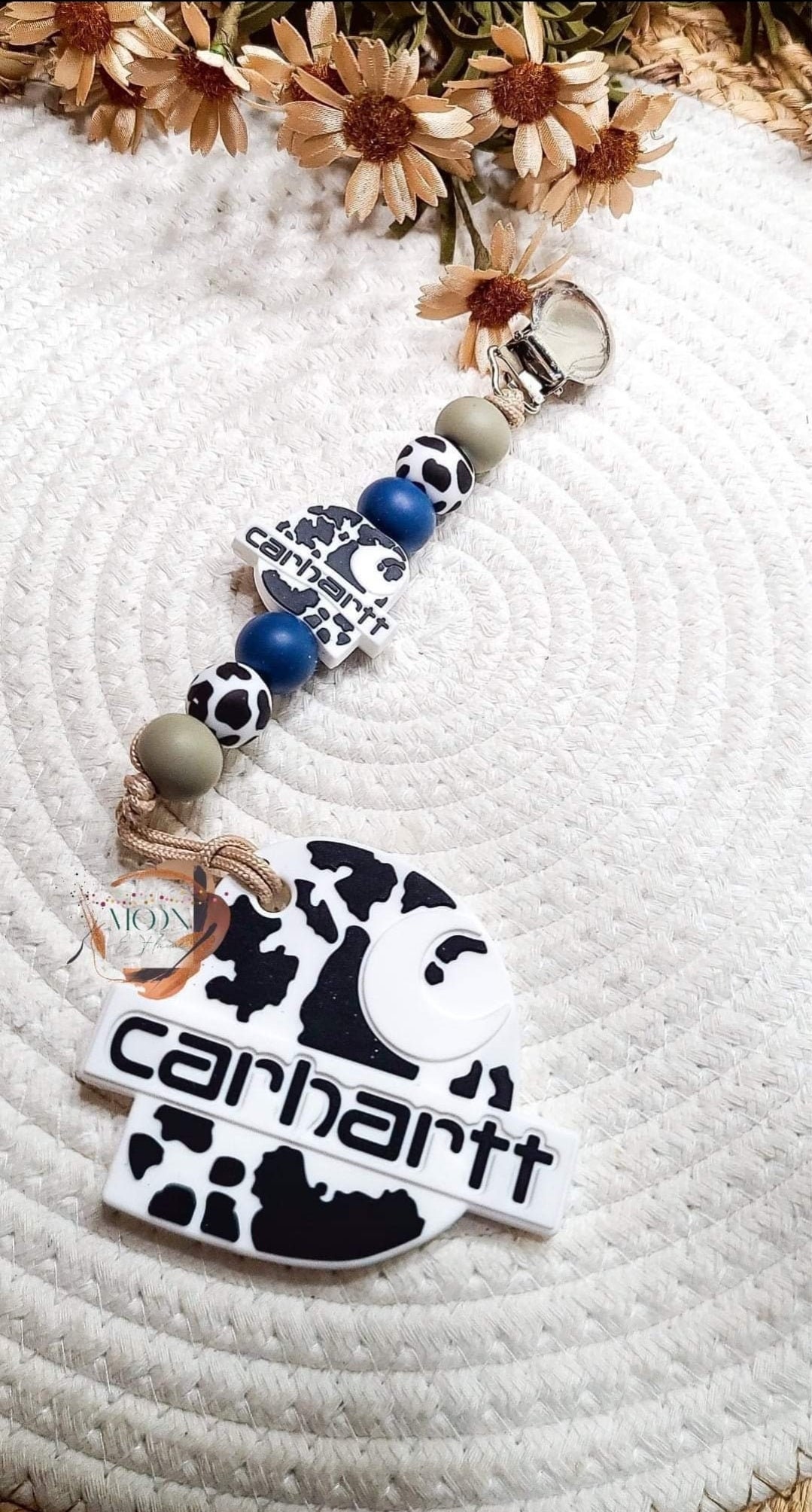 Cow Print Paci Clip, Western Binky Holder, Newborn Gift, Baby Shower ...