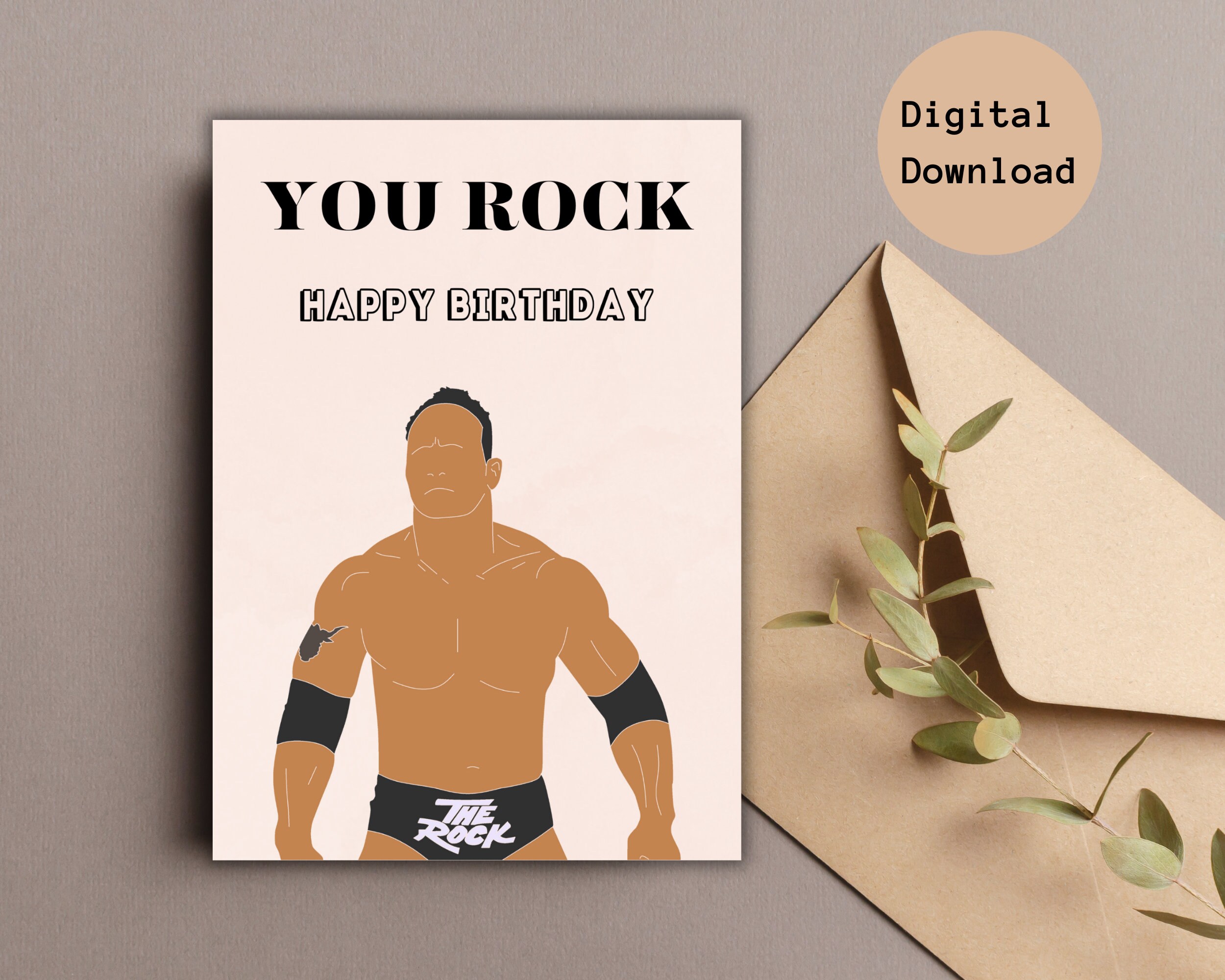 The Rock Dwyane Johnson Printable Birthday Card | Instant Download ...