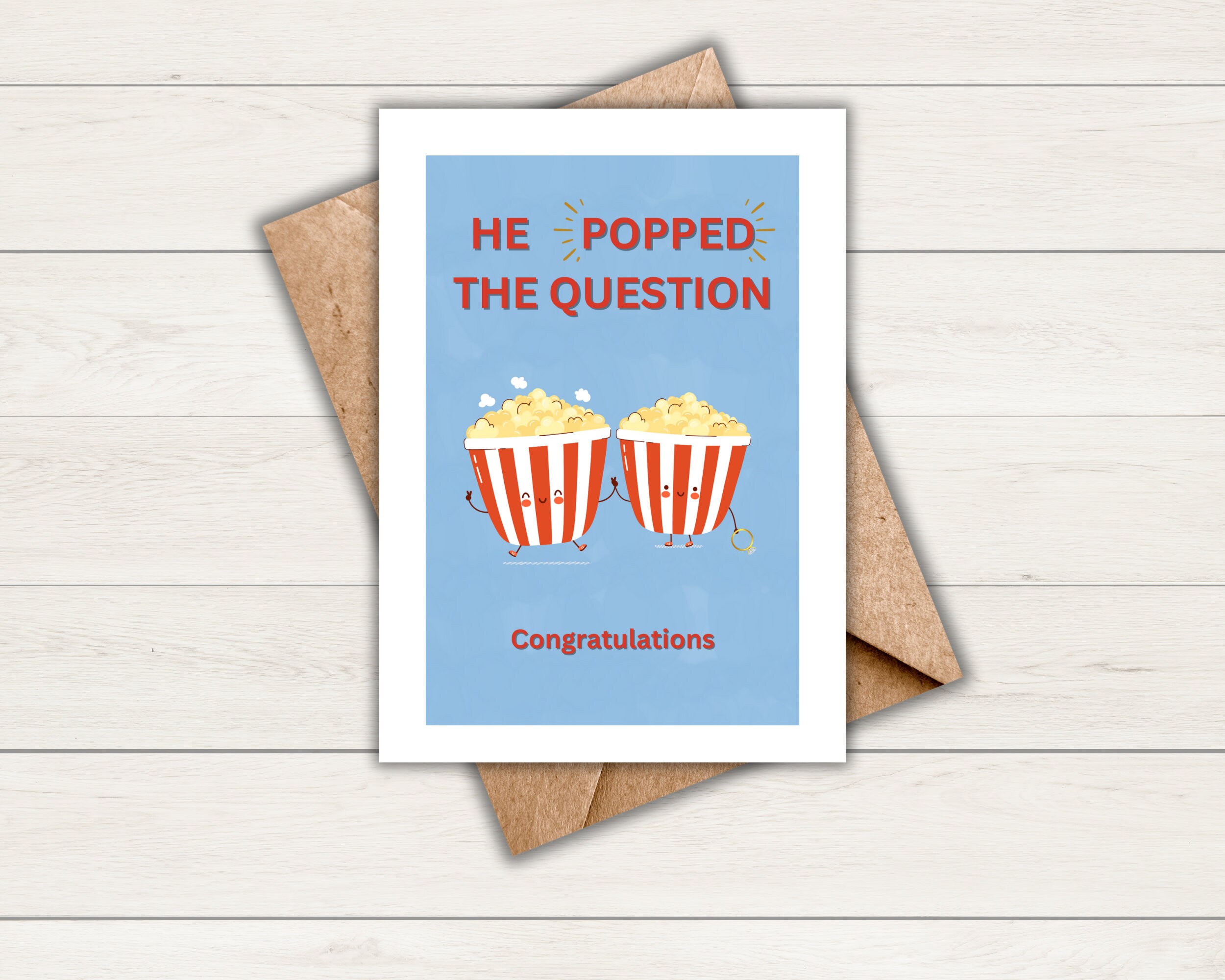 Engagement Popcorn Punny Card | Greeting Card | Celebration - Etsy