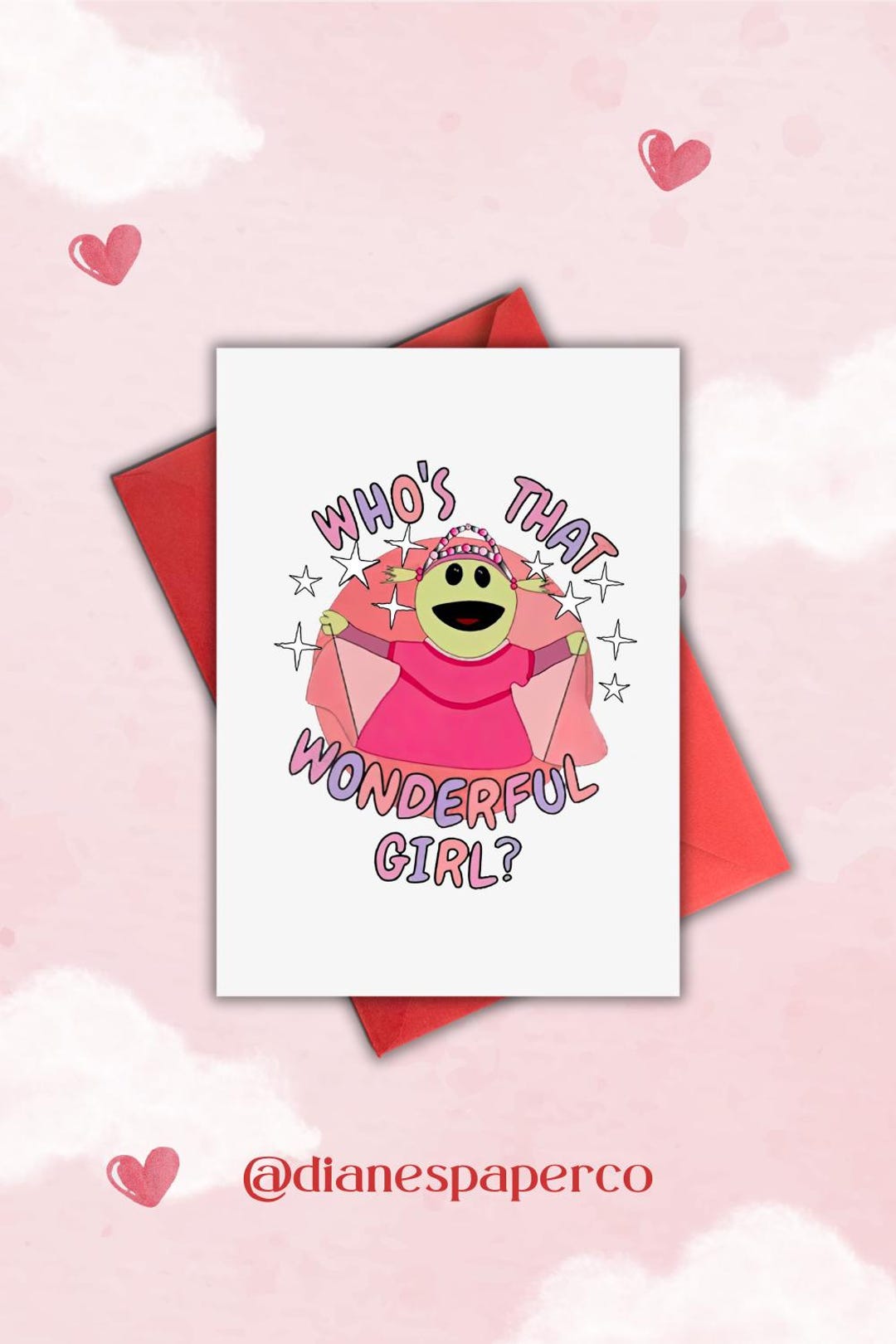 Whos That Wonderful Girl Greeting Card Etsy