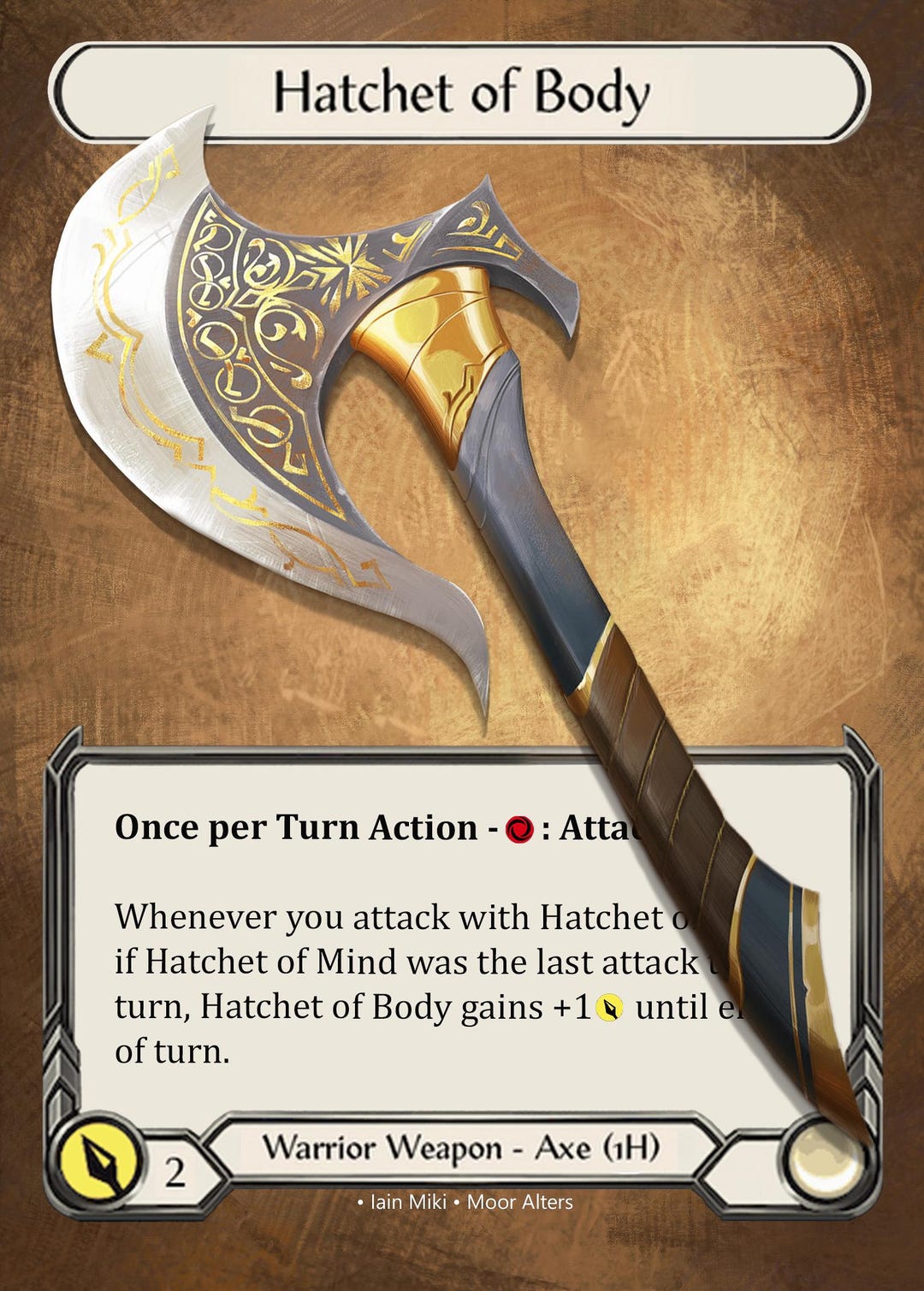 Hatchet of Body - Alter Token - Flesh and Blood TCG - Etsy