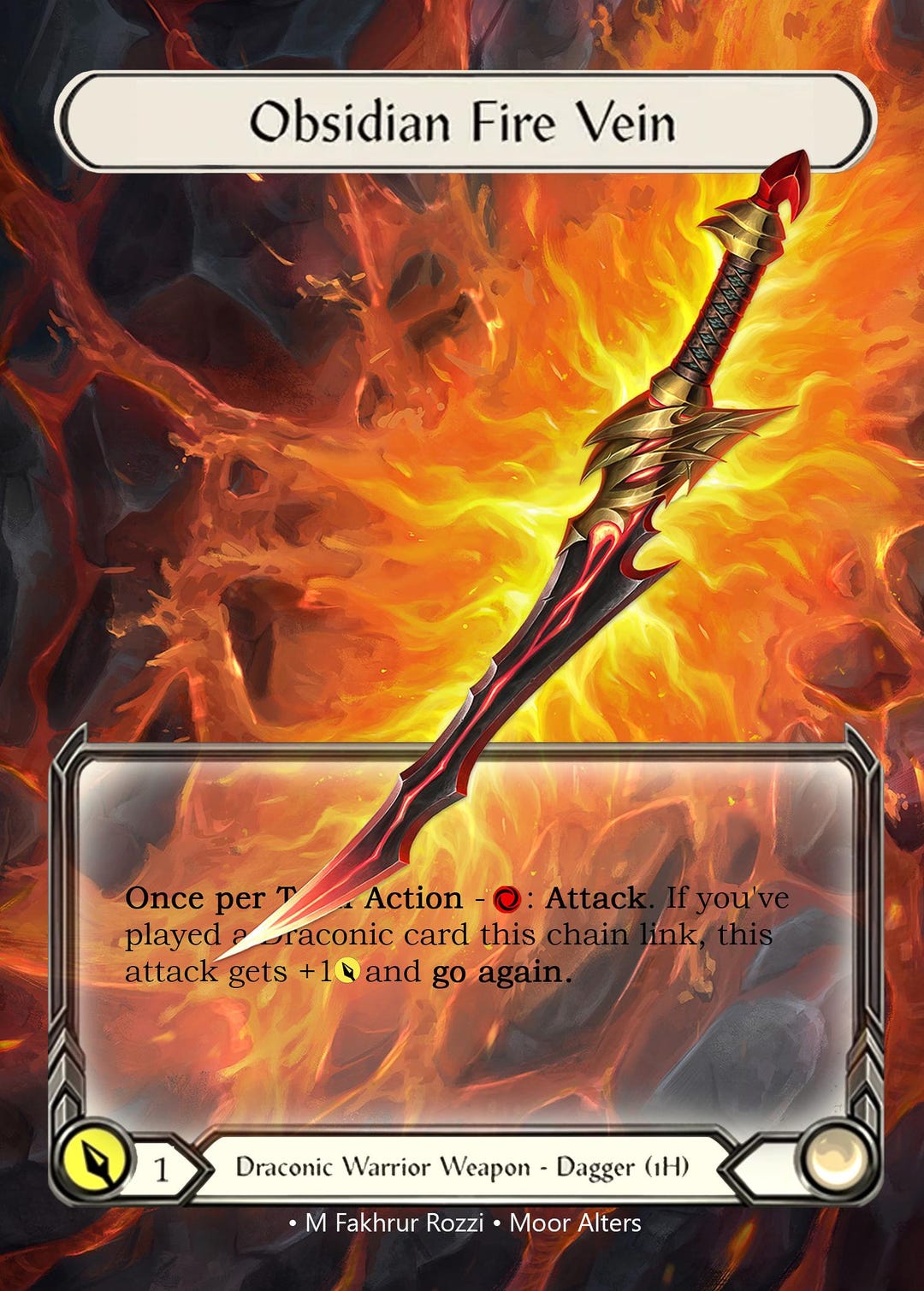 Obsidian Fire Vein - Alter Token - Flesh and Blood TCG - Etsy