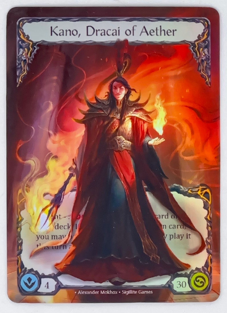 Kano, Dracai of Aether Alter Token Flesh and Blood TCG - Etsy