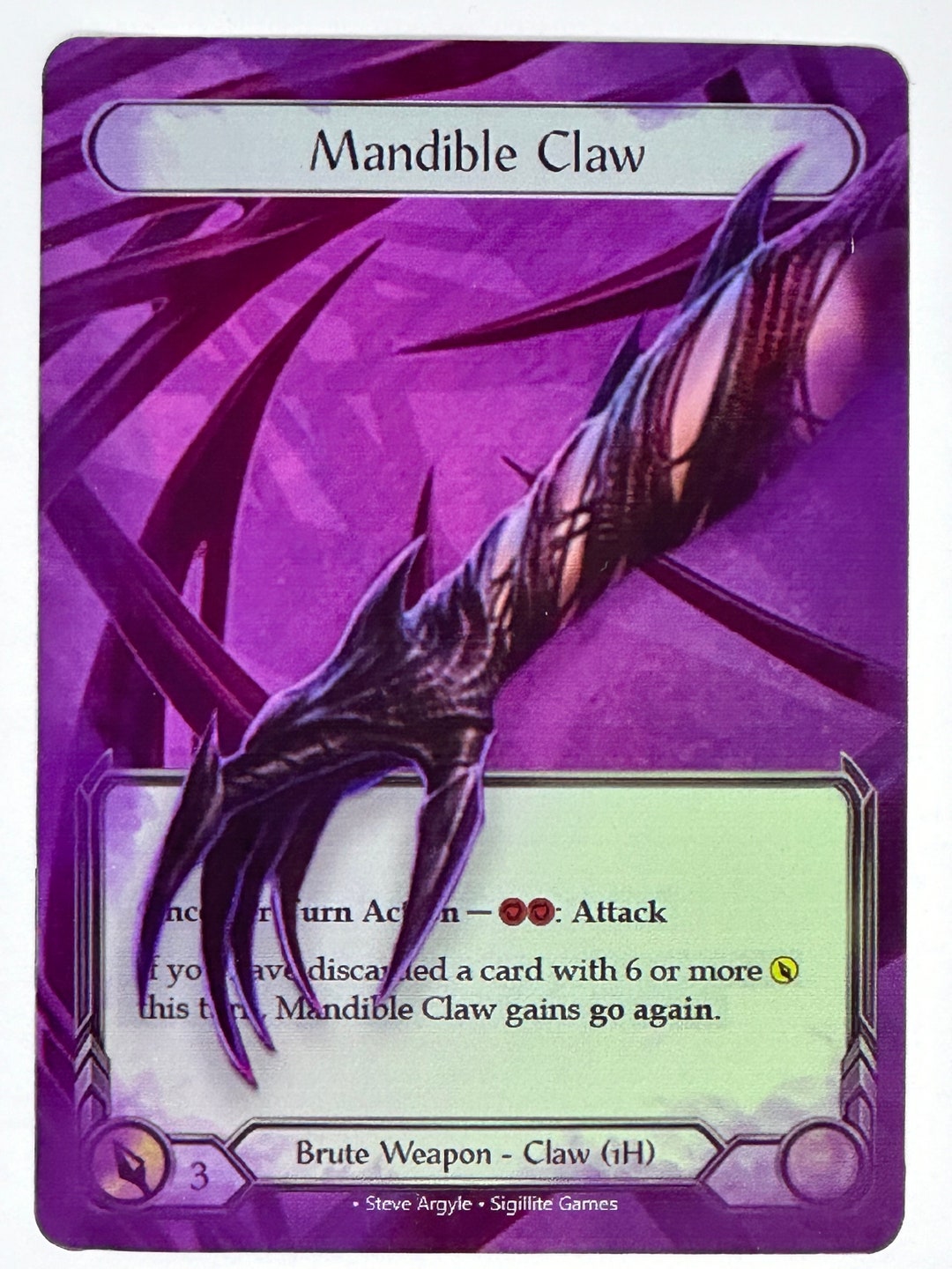 Mandible Claw levia Variant Alter Token Flesh and Blood TCG - Etsy