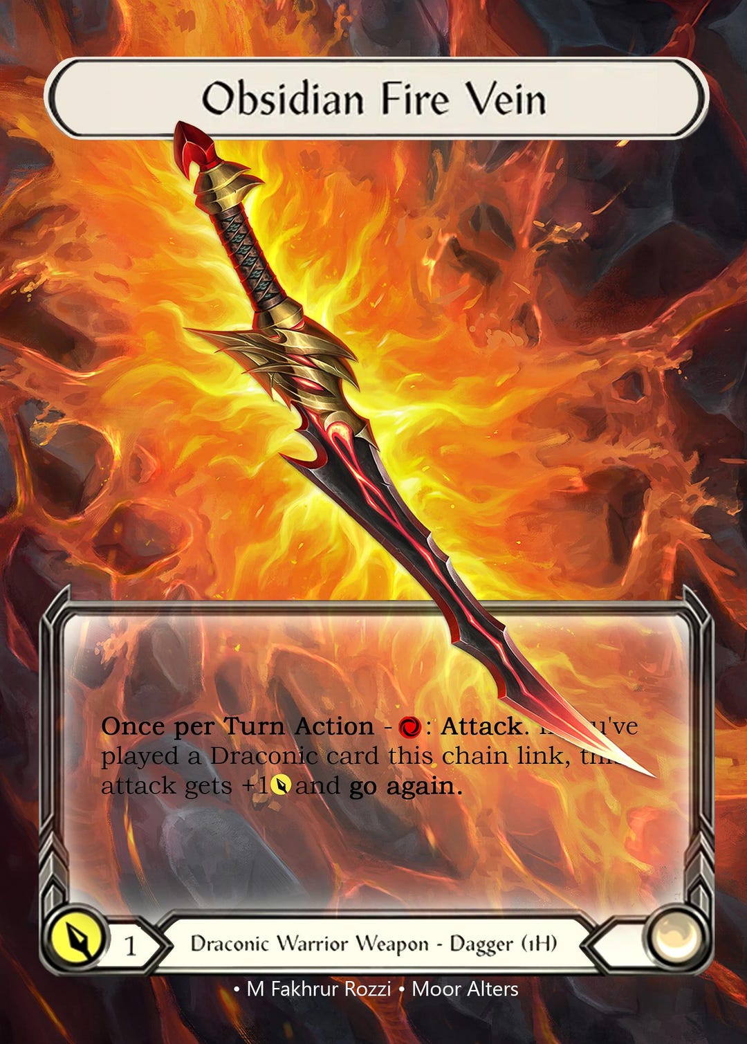 Obsidian Fire Vein Reverse - Alter Token - Flesh and Blood TCG - Etsy