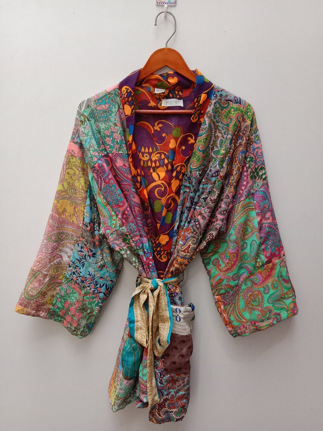 Handmade Silk Kimono Patchwork Kimono Silk Bathrobe Boho - Etsy
