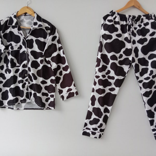 Women Cow Print Pajamas - Etsy