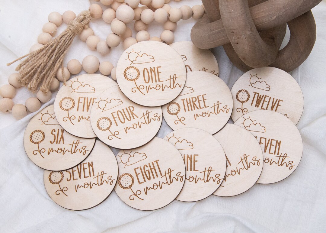 Summer-themed Handmade Monthly Milestone Discs | Baby Growth Photo ...