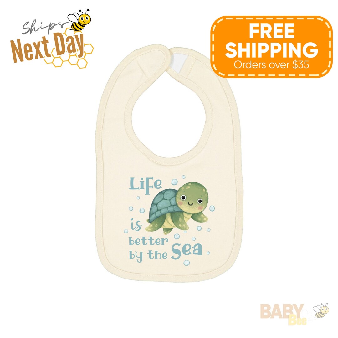 Baby Green Turtle Baby Bid life is Better by the Sea Baby Gift Baby ...