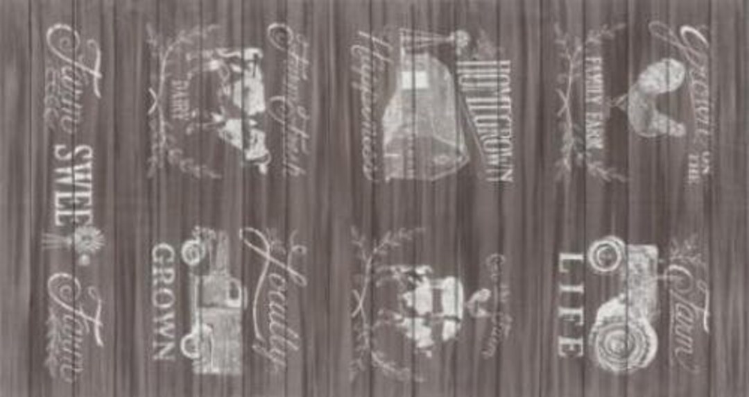 UNM 19820-13 Burlap Tan Panel Farm Animals Homegrown - Etsy