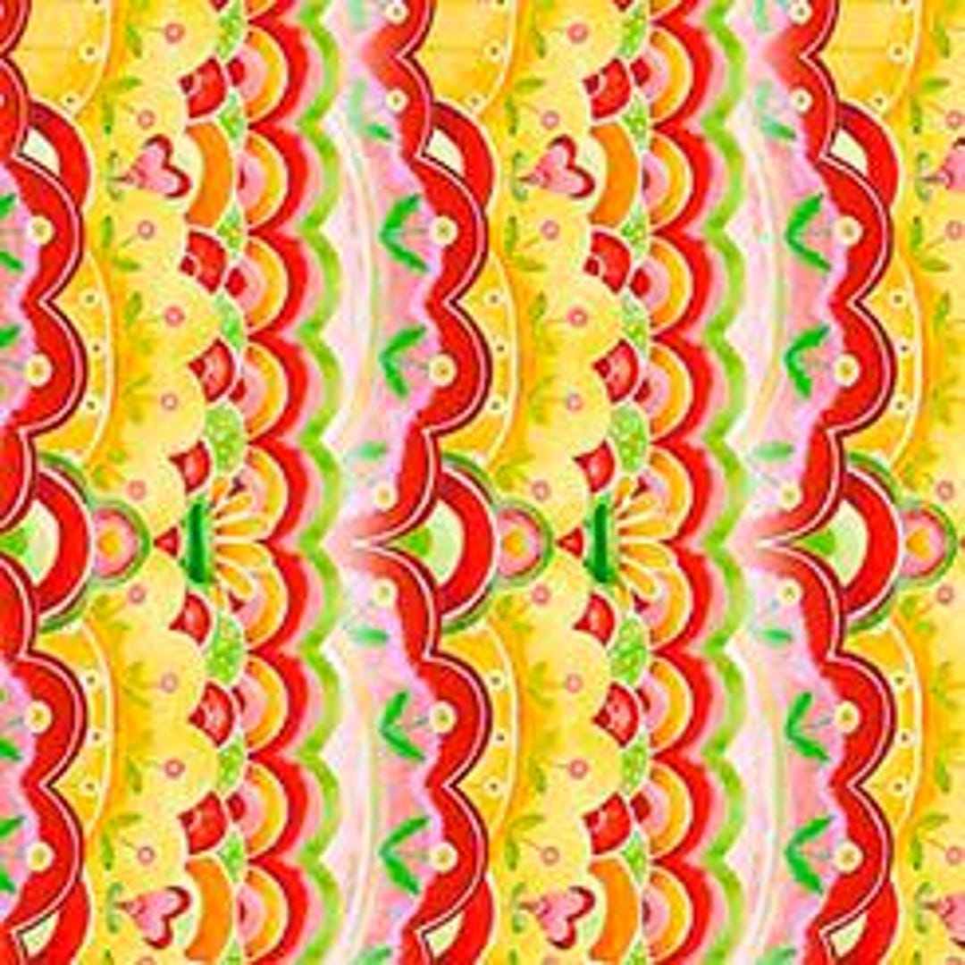 QT 26361-R All A Flutter Garden Stripes Yellow Red - Etsy