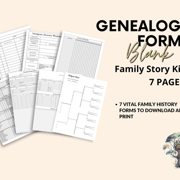 Family Tree Genealogy Forms - Etsy