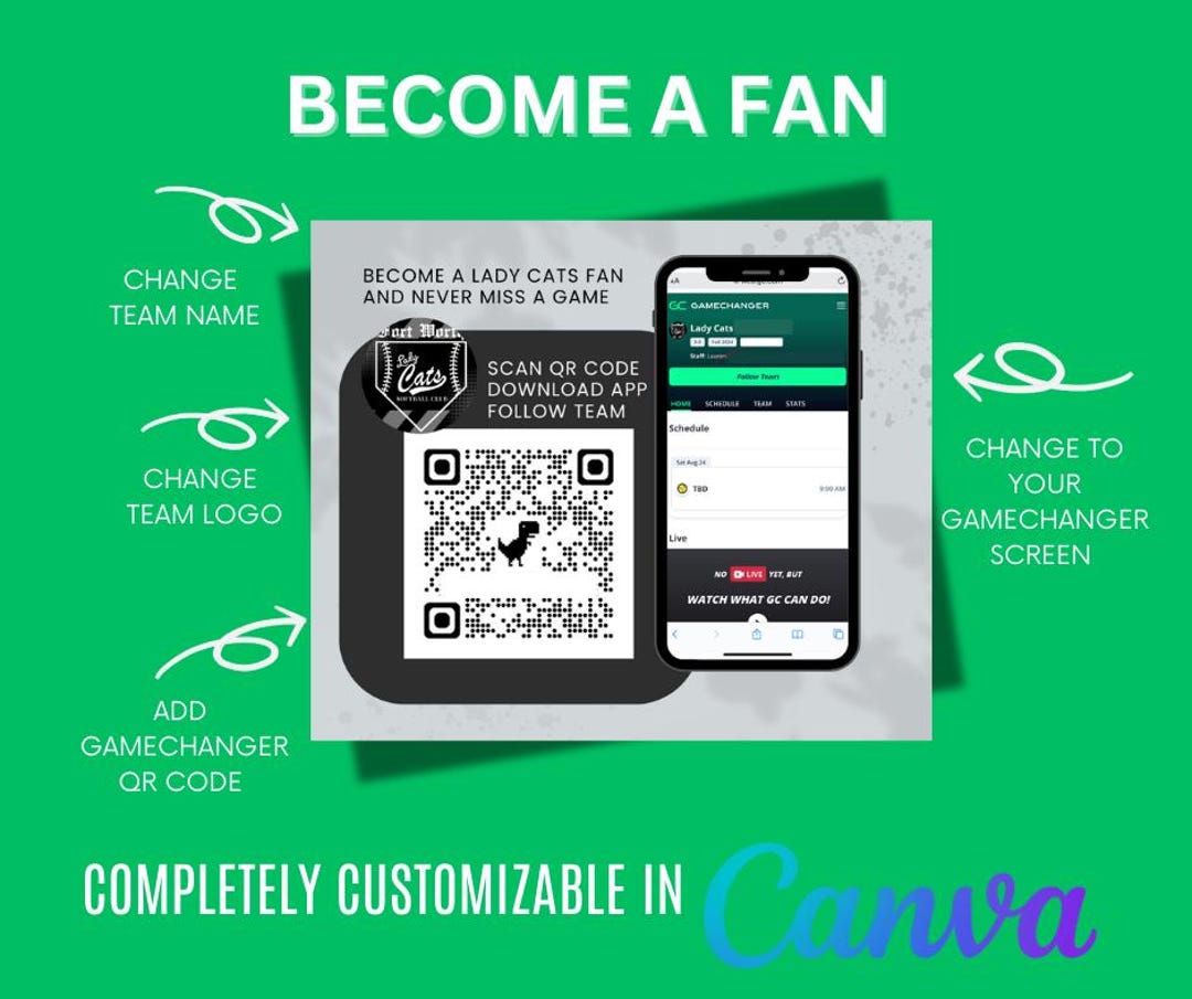 Sports Gamechanger Schedule Canva Editable Template - Etsy