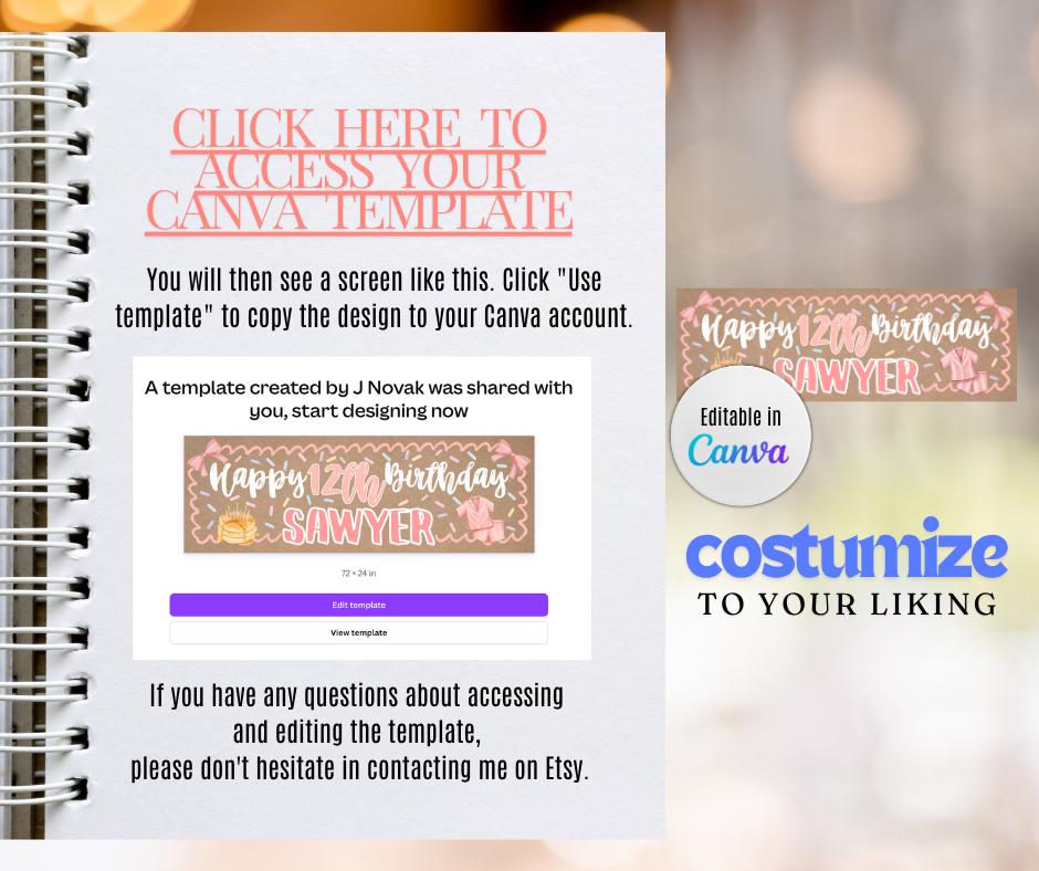 Printable Brown Paper Banner Canva Template - Etsy