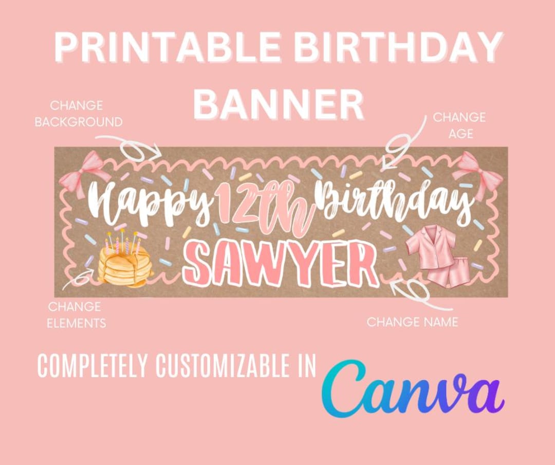 Printable Brown Paper Banner Canva Template - Etsy