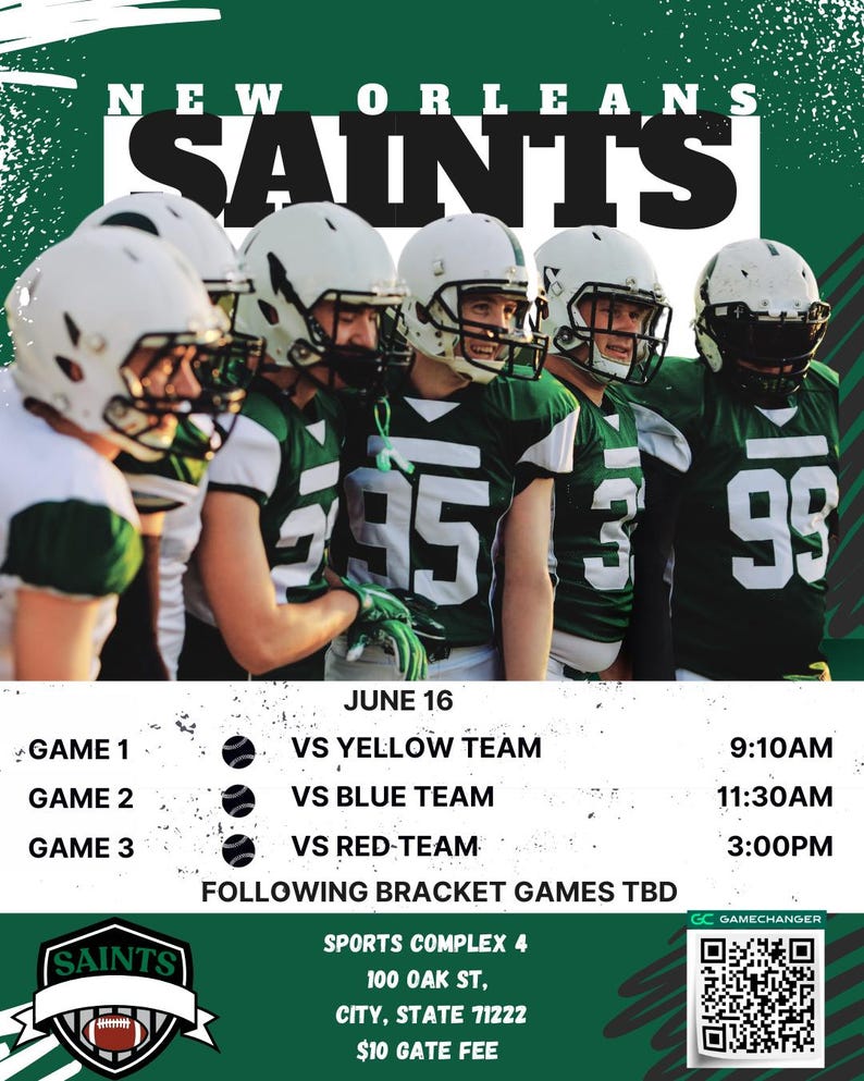 Sports Tournament Team Schedule Canva Editable Template - Etsy